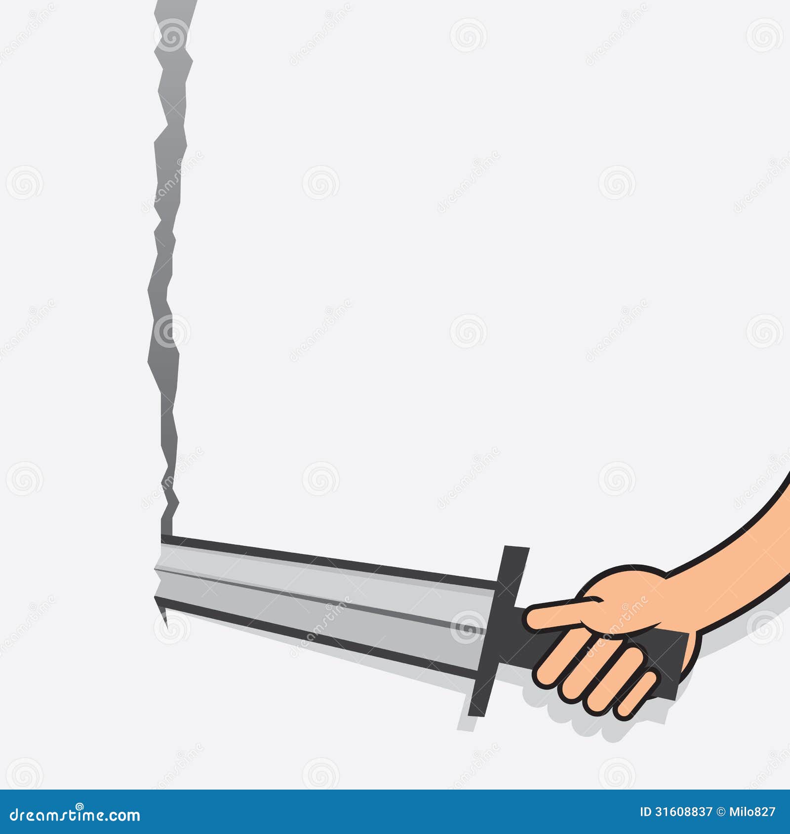 Sword Tearing Paper Arm stock vector. Illustration of fingers - 31608837