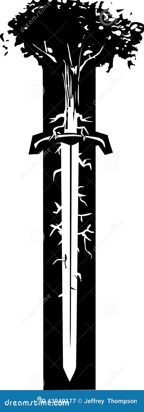 Sword Tree stock vector. Illustration of tree, woodcut - 43940177