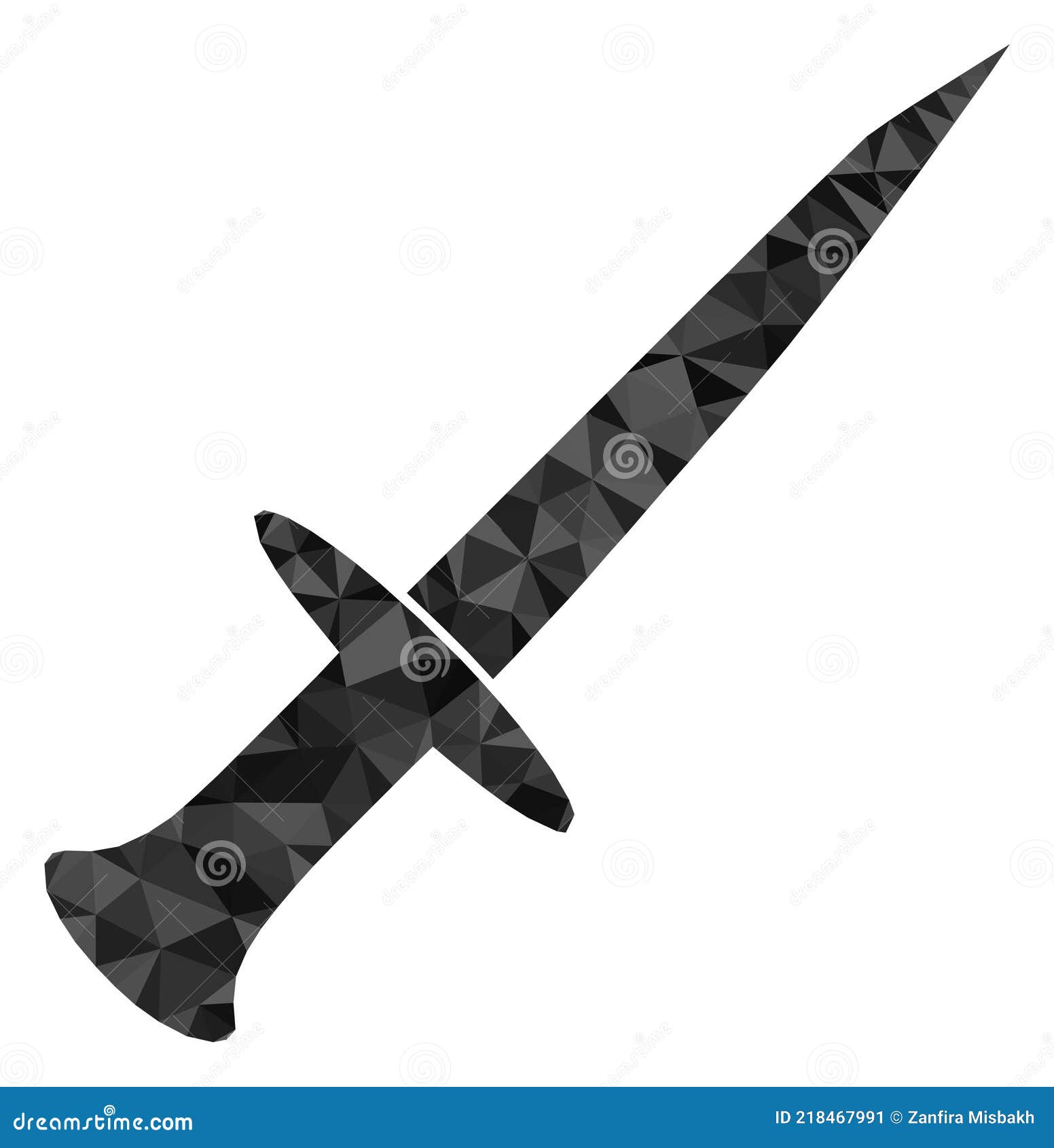 Sword Triangle Lowpoly Flat Icon Stock Vector - Illustration of icon ...