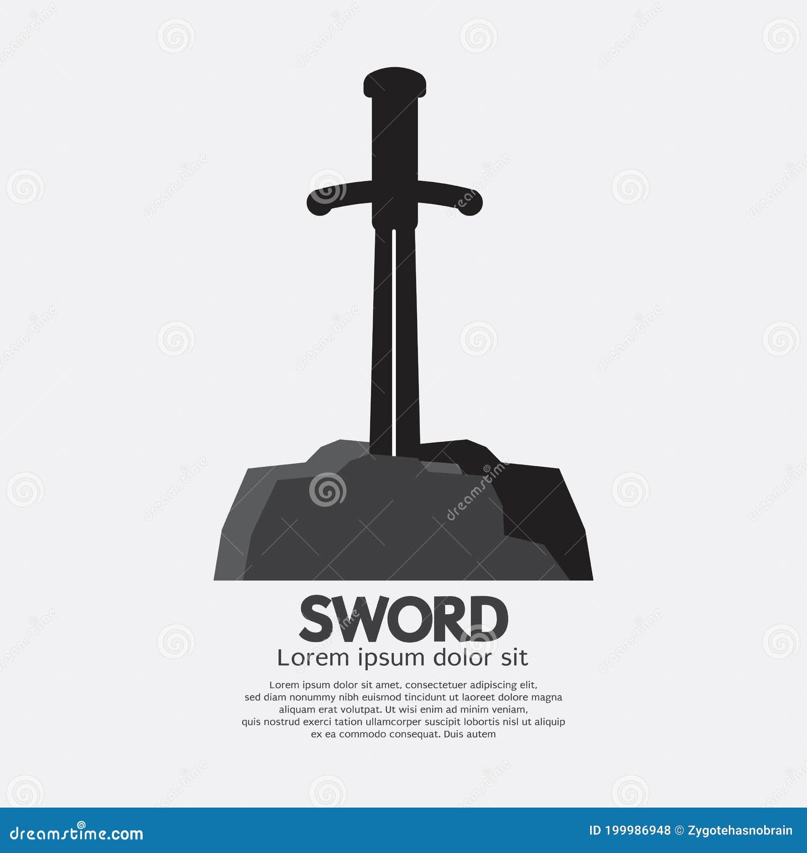 Sword that Was Placed on the Stone Platform Symbol Vector Stock Vector ...