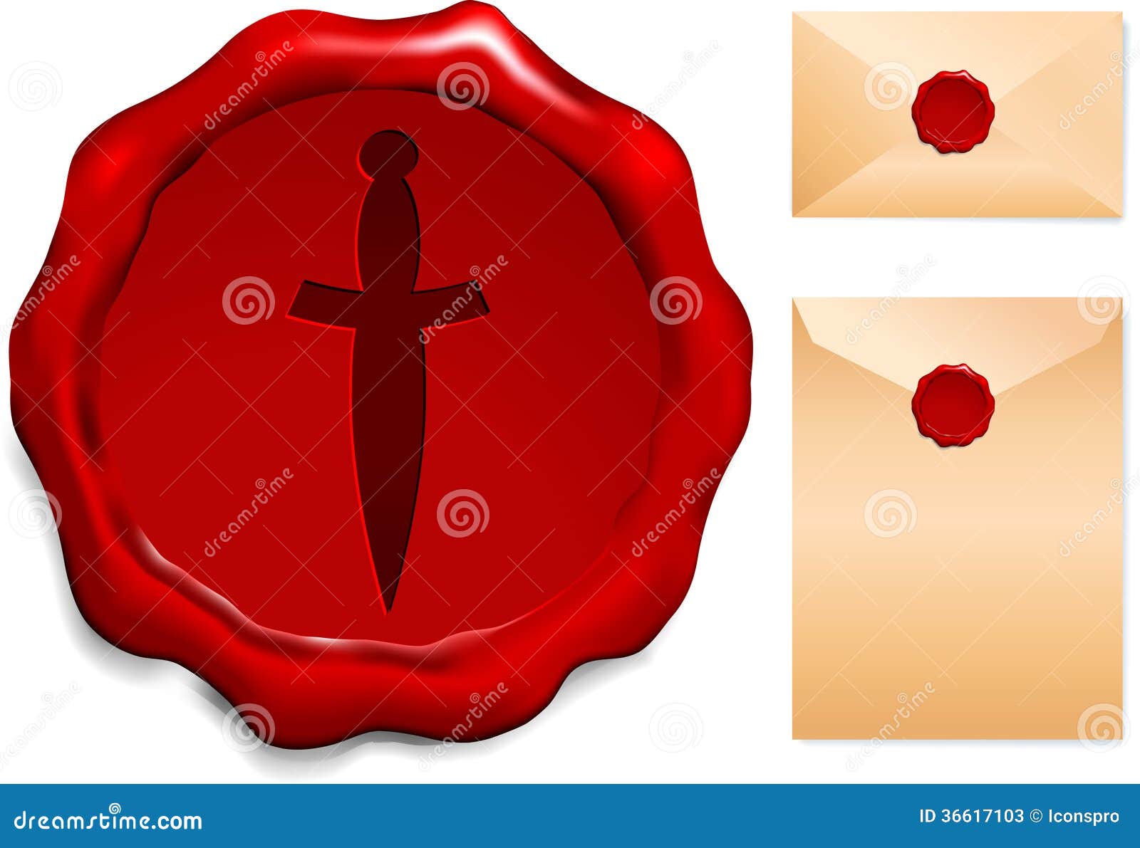 Sword wax seal stock illustration. Illustration of danger - 36617103