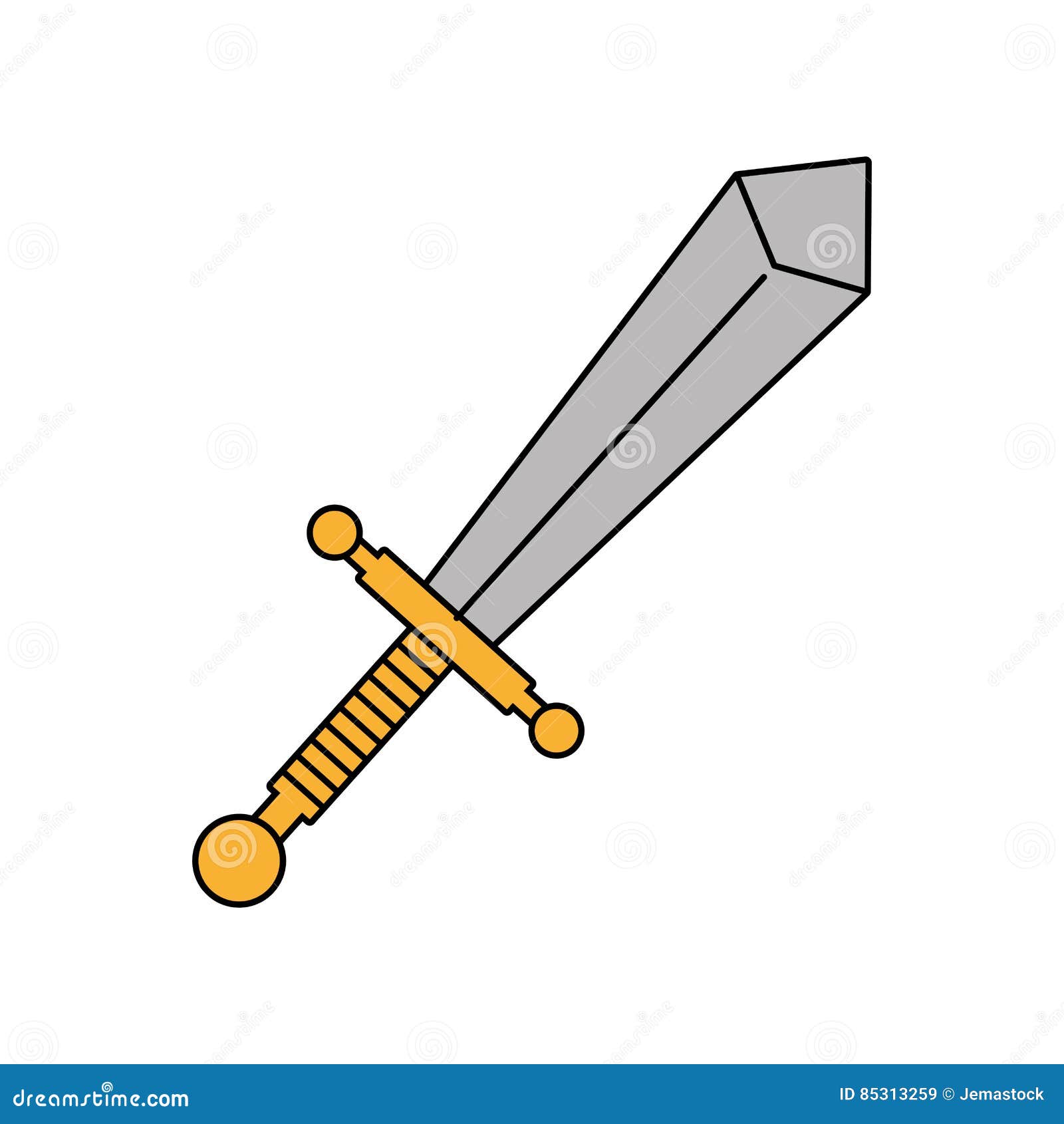 Sword weapon icon stock vector. Illustration of icon - 85313259