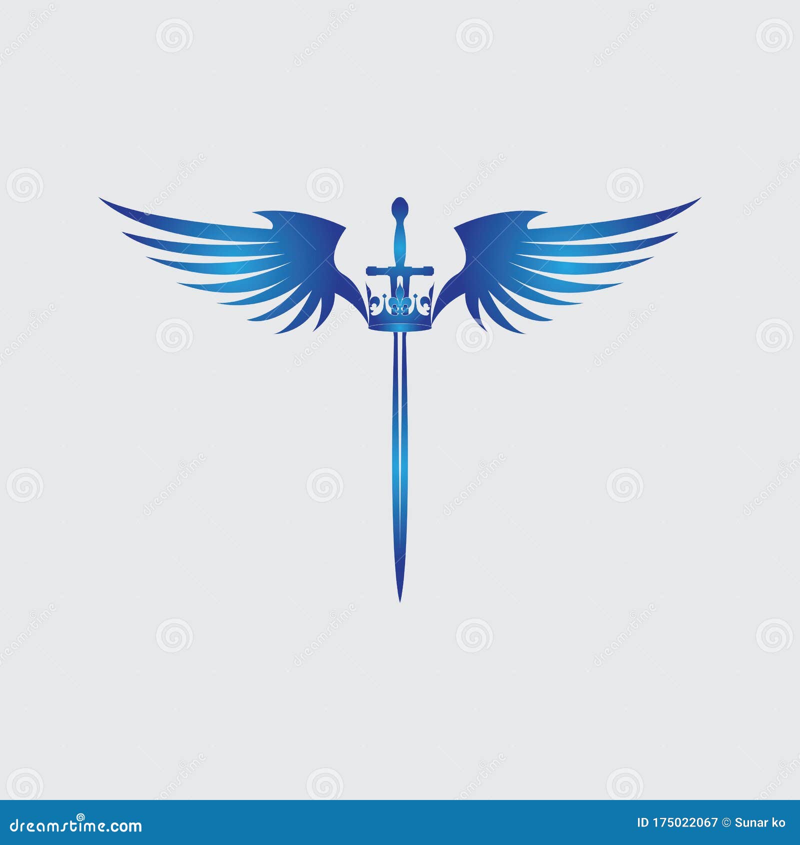 Sword with Wings and King Vector Image Stock Vector - Illustration of ...