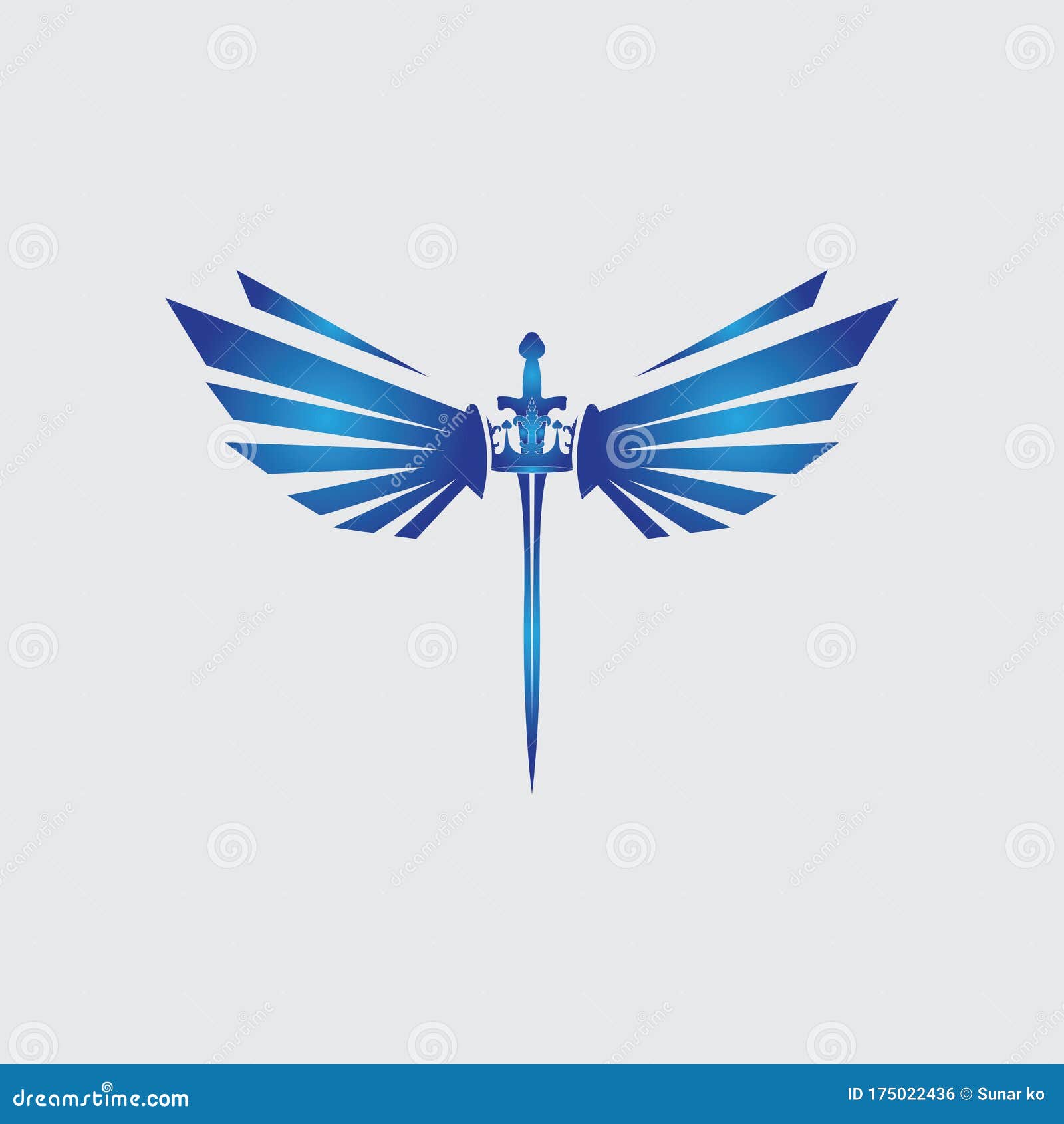 Sword with Wings and King Vector Image Stock Vector - Illustration of ...