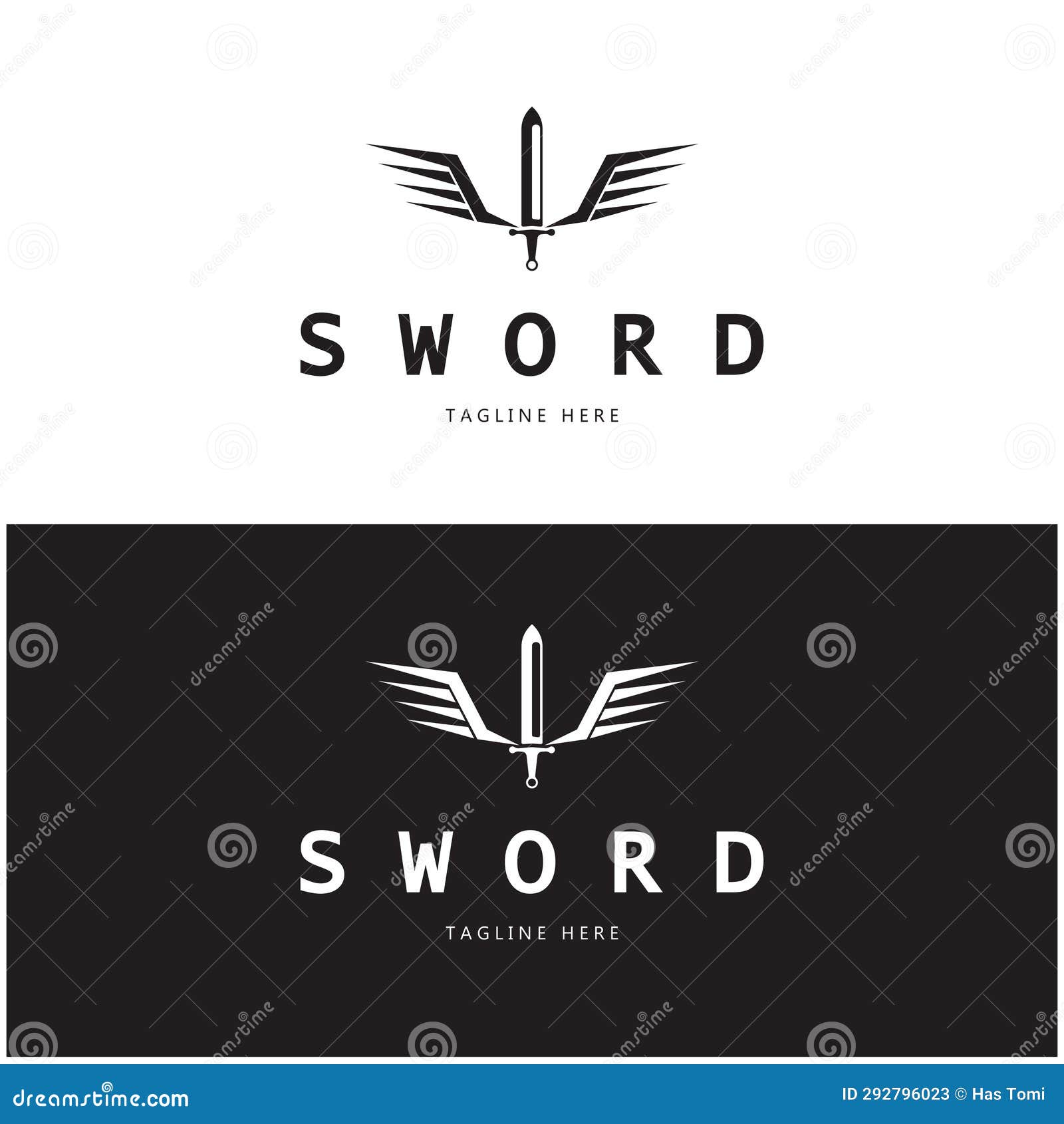 Sword with Wings and King Vector Image Stock Vector - Illustration of ...