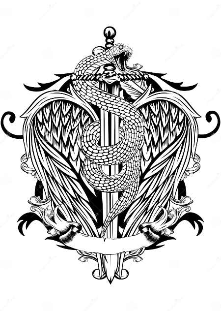 Sword wings snake stock vector. Illustration of reptile - 48926759