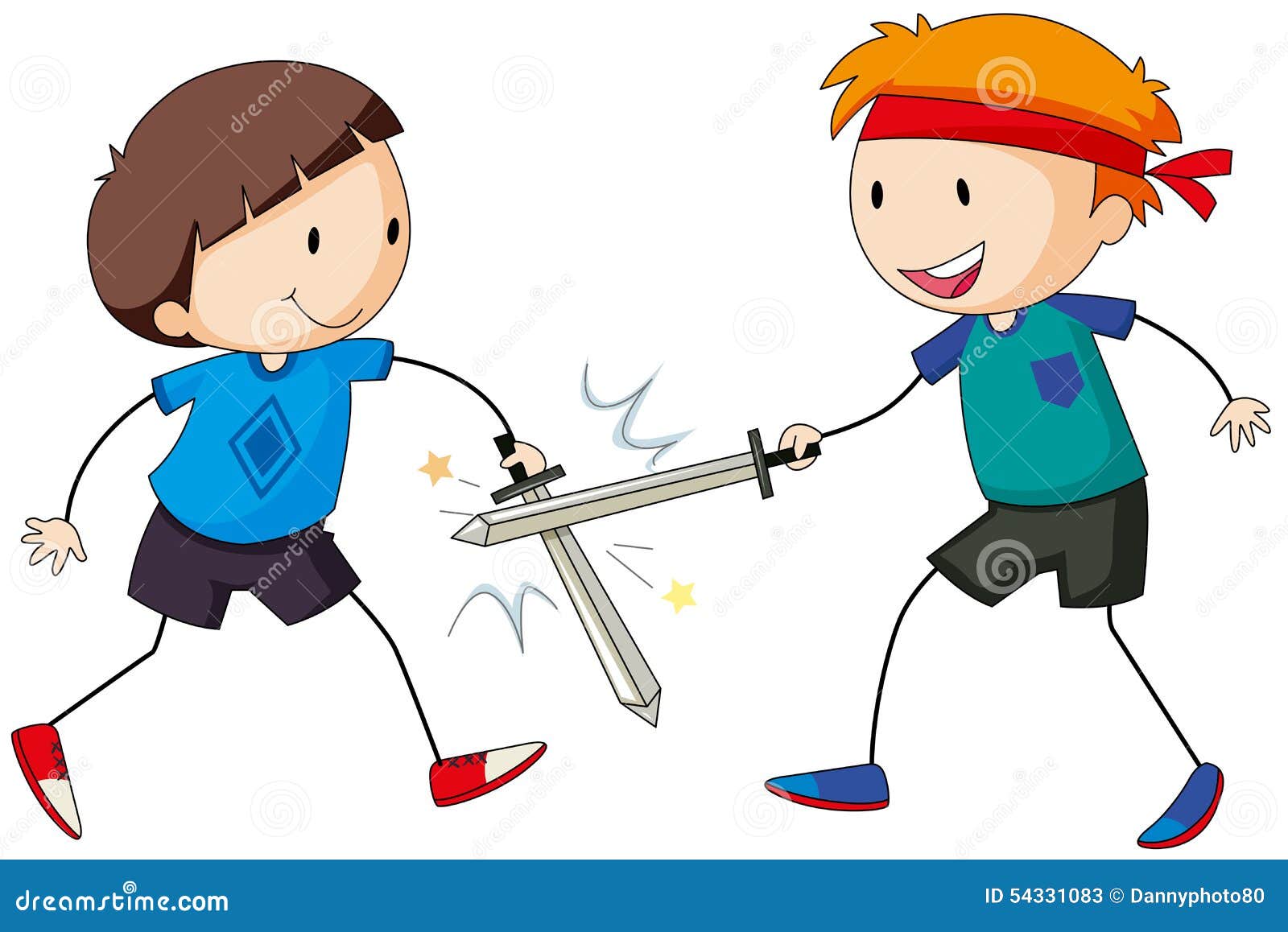 Swordfighting stock vector. Illustration of childhood - 54331083