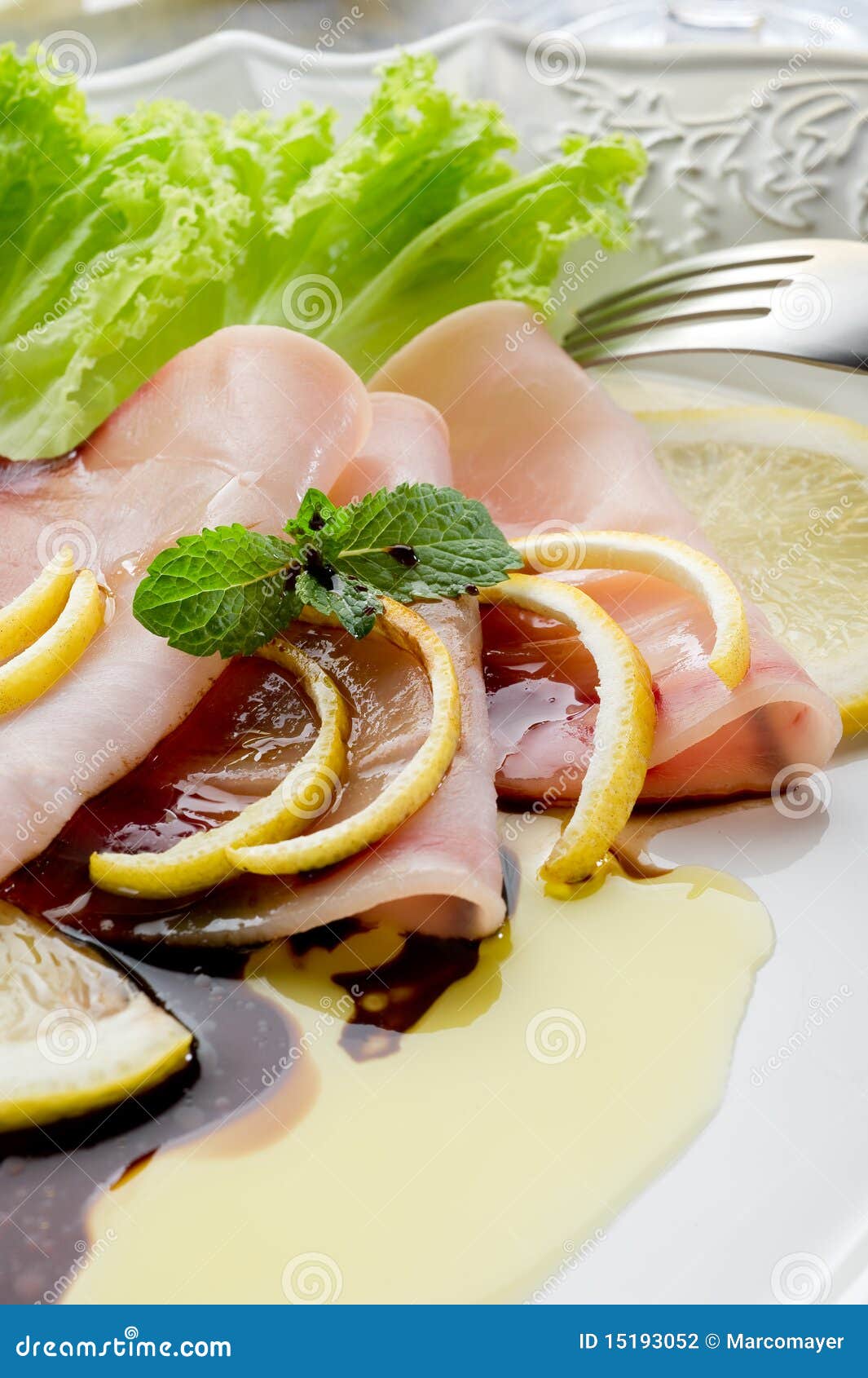 Swordfish carpaccio stock photo. Image of glass, object - 15193052