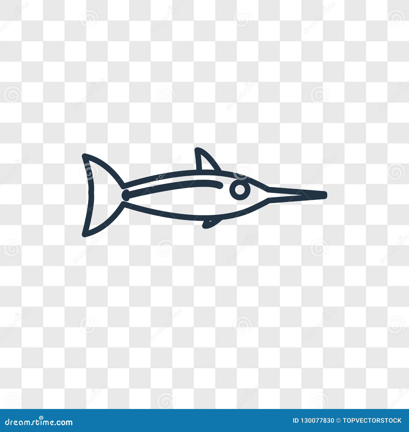Swordfish Concept Vector Linear Icon Isolated on Transparent Background ...