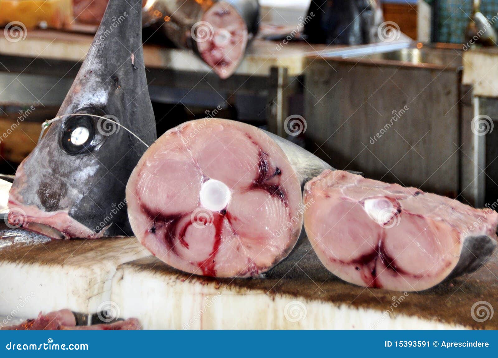 Swordfish in a fish market stock image. Image of fish - 15393591