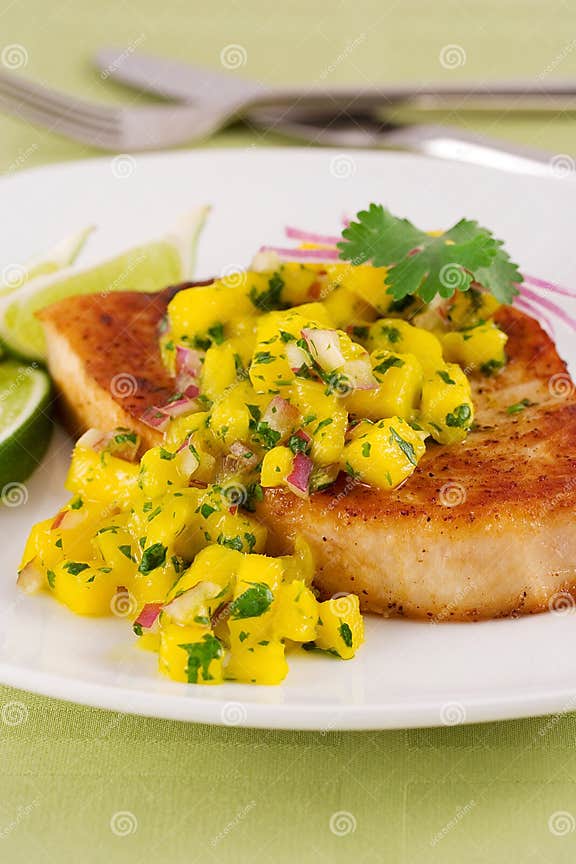 Swordfish with Mango Relish Stock Image - Image of dinner, lunch: 821717