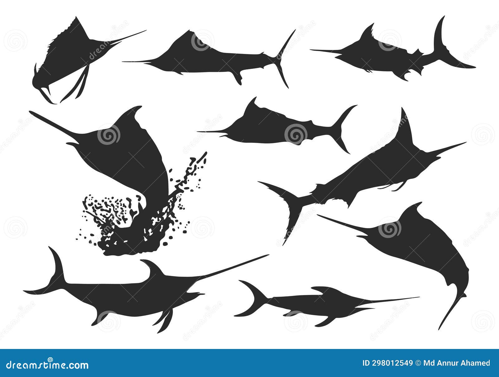 Swordfish Silhouette, Sword Fish Vector, Swordfish Clipart, Swordfish ...