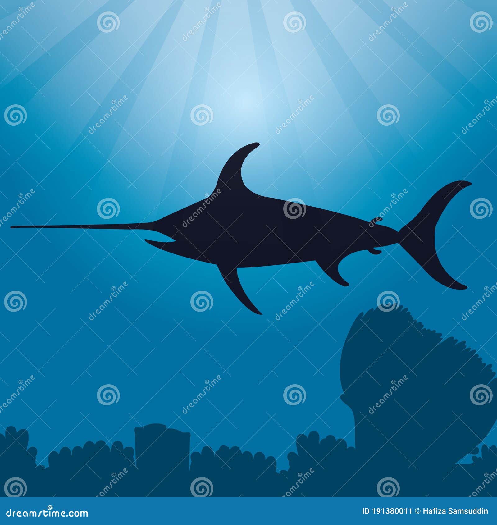 Swordfish Silhouette. Vector Illustration Decorative Design Stock ...