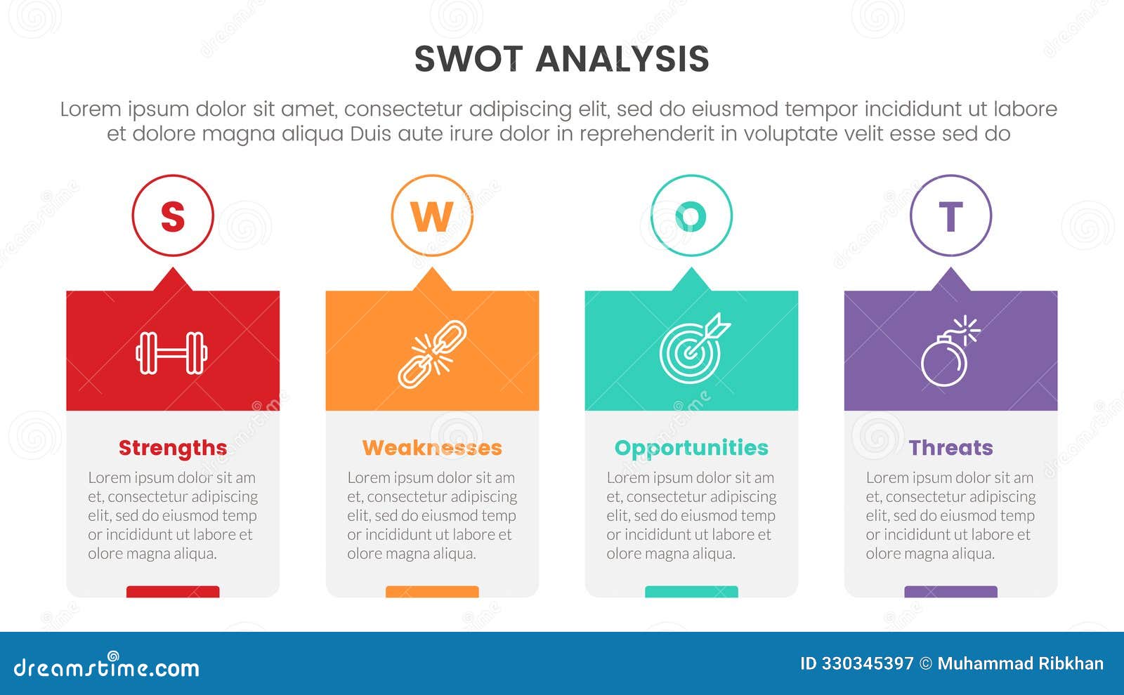 Swot Analysis Concept Infographic Template Banner with Timeline Style ...