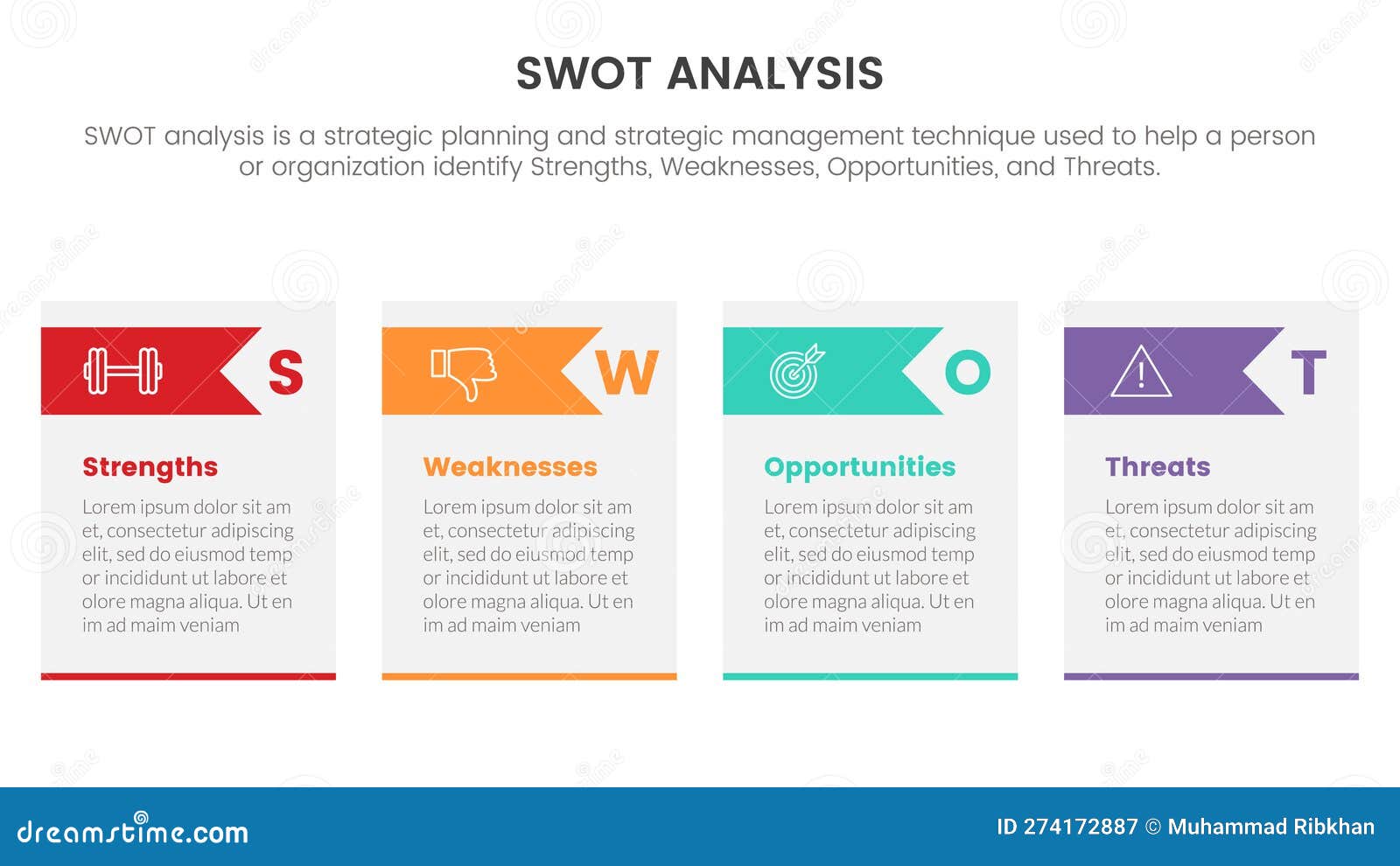 Swot Analysis Concept with Table and Arrow Triangle Shape for ...