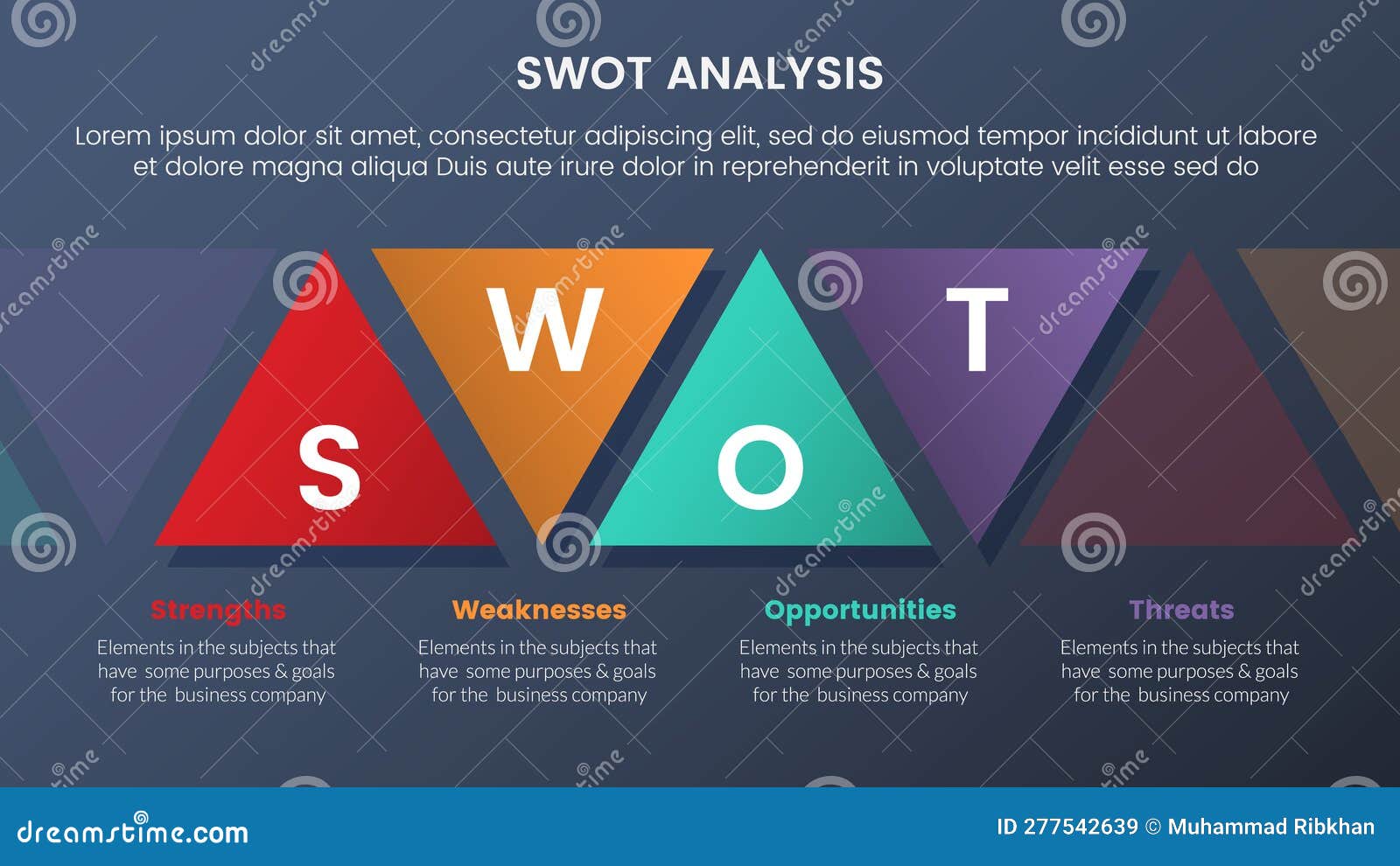 Swot Analysis Concept with Triangle Shape Combination for Infographic ...