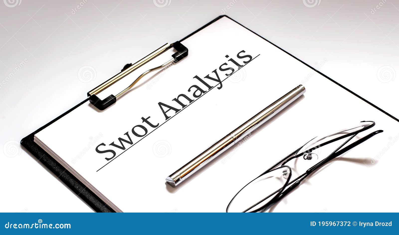 SWOT ANALYSIS Concept on White Sheet with Pen and Glasses Stock Photo ...