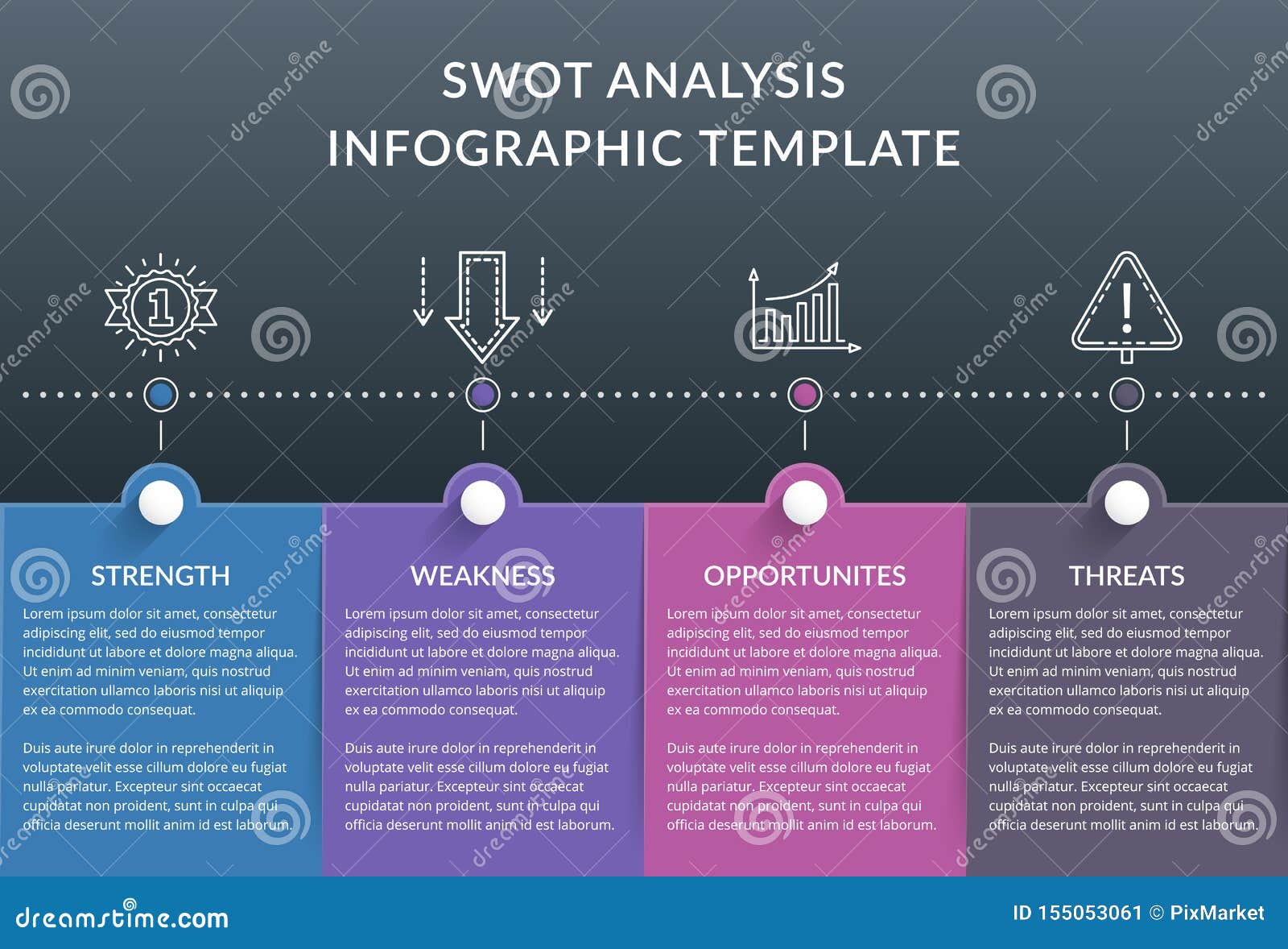 SWOT Analysis Diagram stock vector. Illustration of disadvantage ...