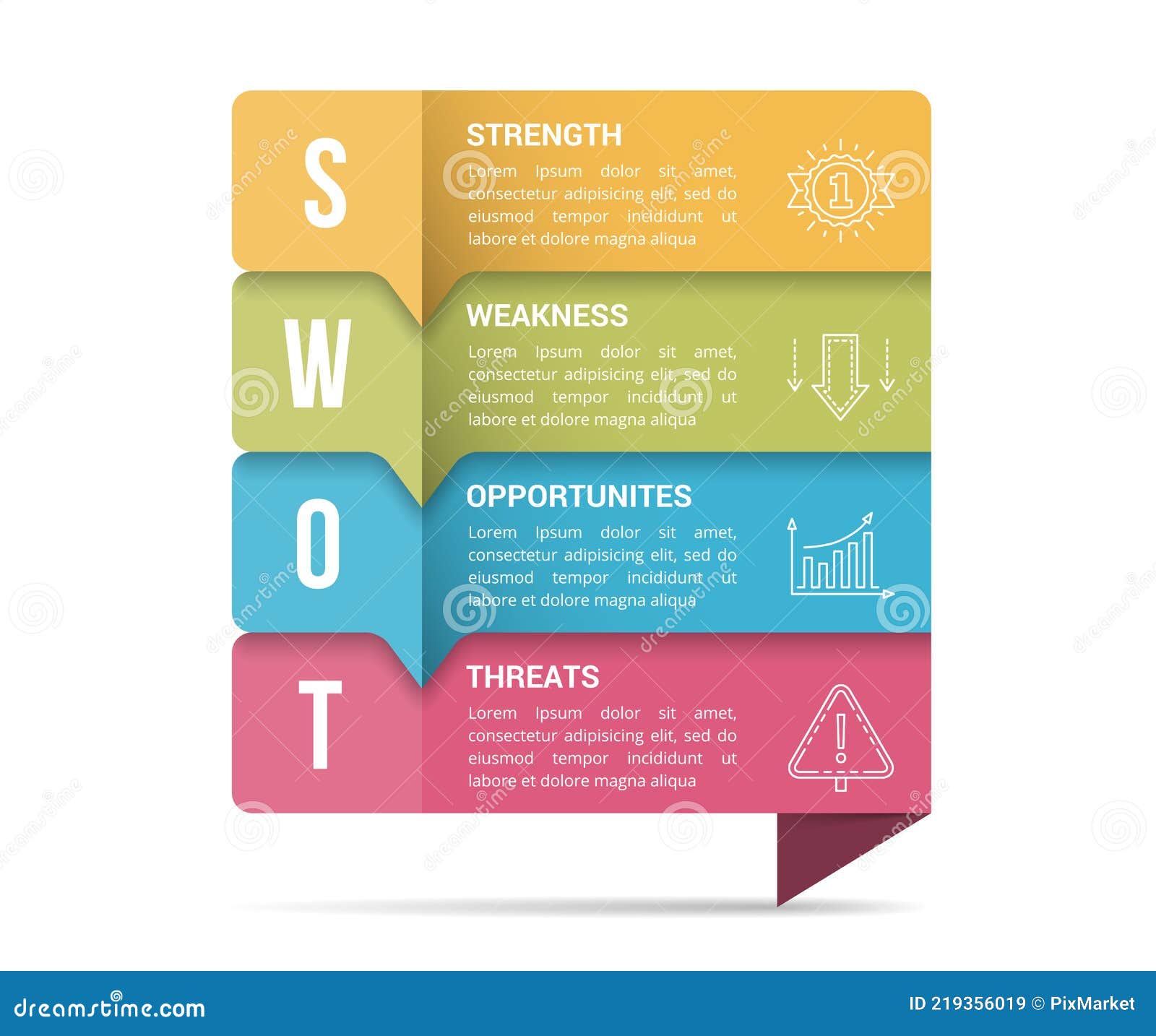 SWOT Analysis Diagram stock vector. Illustration of process - 219356019