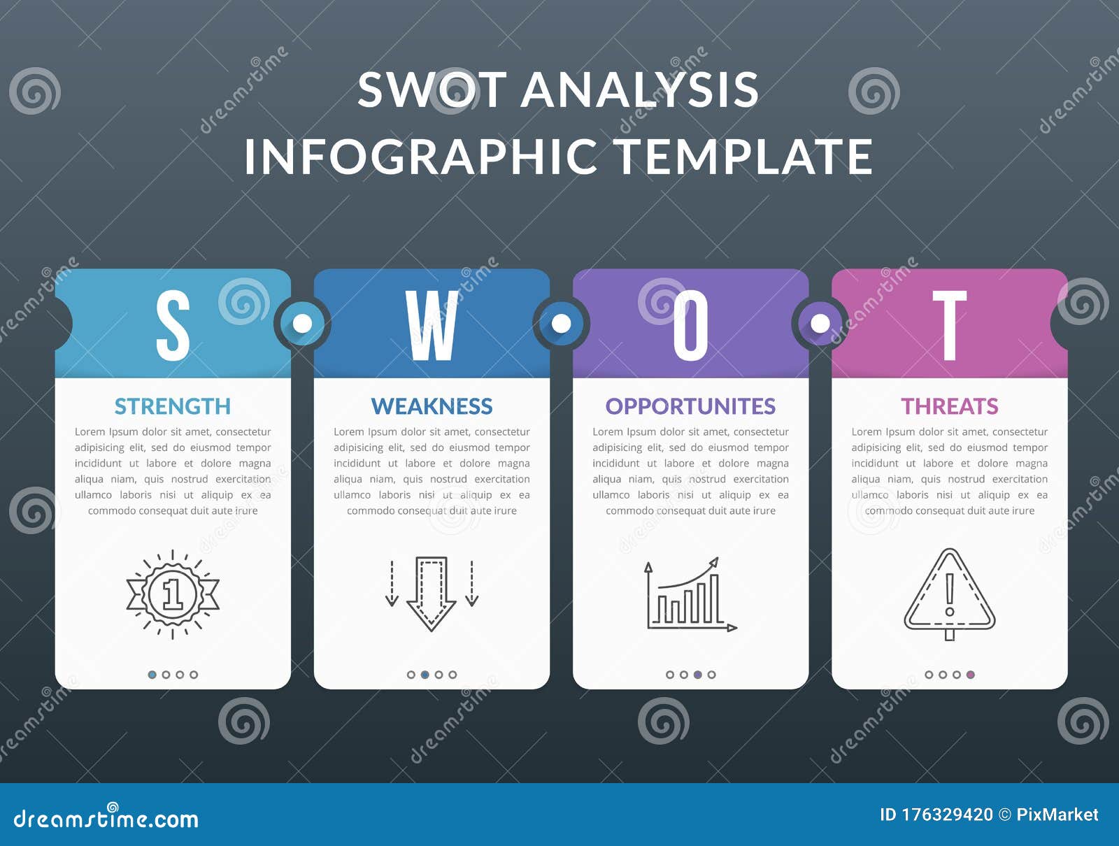SWOT Analysis Diagram stock vector. Illustration of design - 176329420
