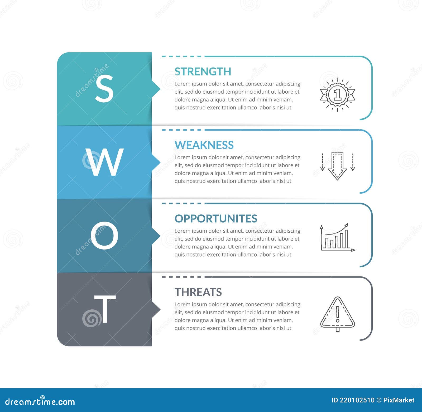 SWOT Analysis Diagram stock vector. Illustration of infographic - 220102510