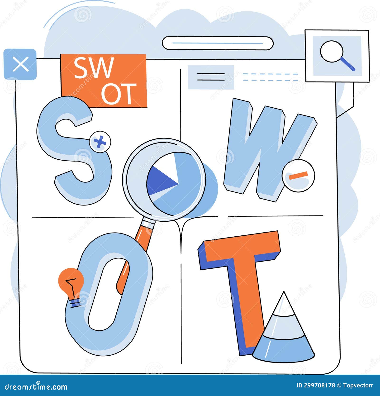 SWOT Analysis. Icons Serve As Visual Representations Ideas and Concepts ...