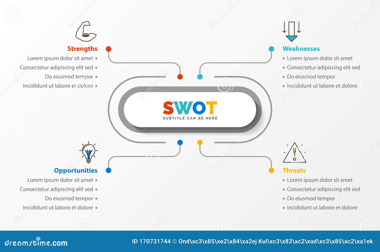 SWOT Analysis. Infographic with Four Steps Stock Vector - Illustration ...