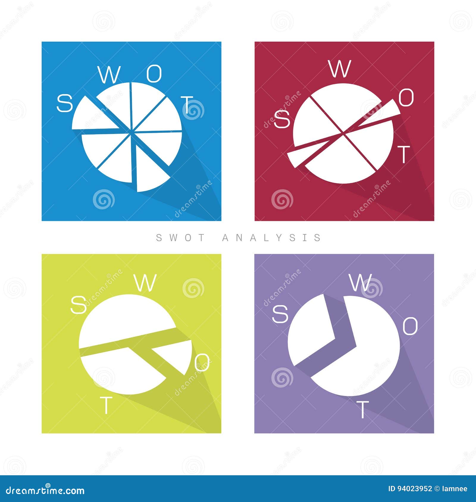 SWOT Analysis Strategy Management in Round Graph Stock Vector ...