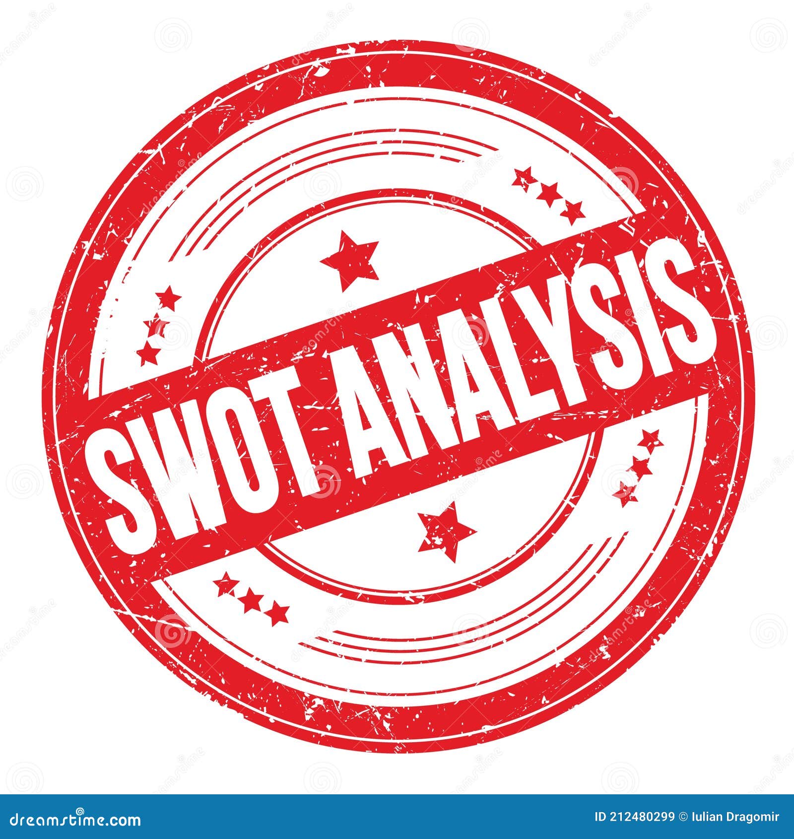 SWOT ANALYSIS Text on Red Round Grungy Stamp Stock Illustration ...