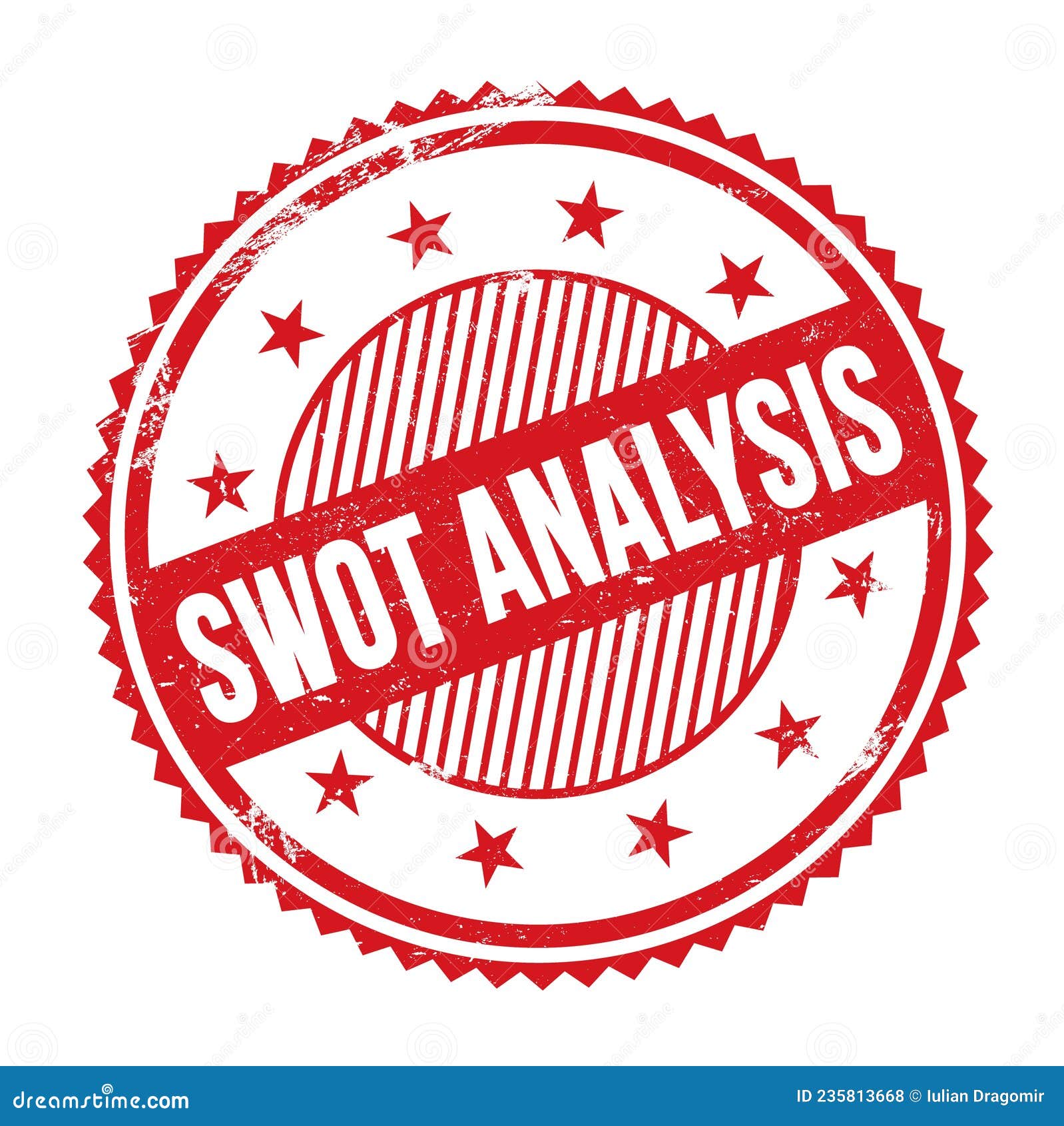 SWOT ANALYSIS Text Written on Red Grungy Round Stamp Stock Illustration ...