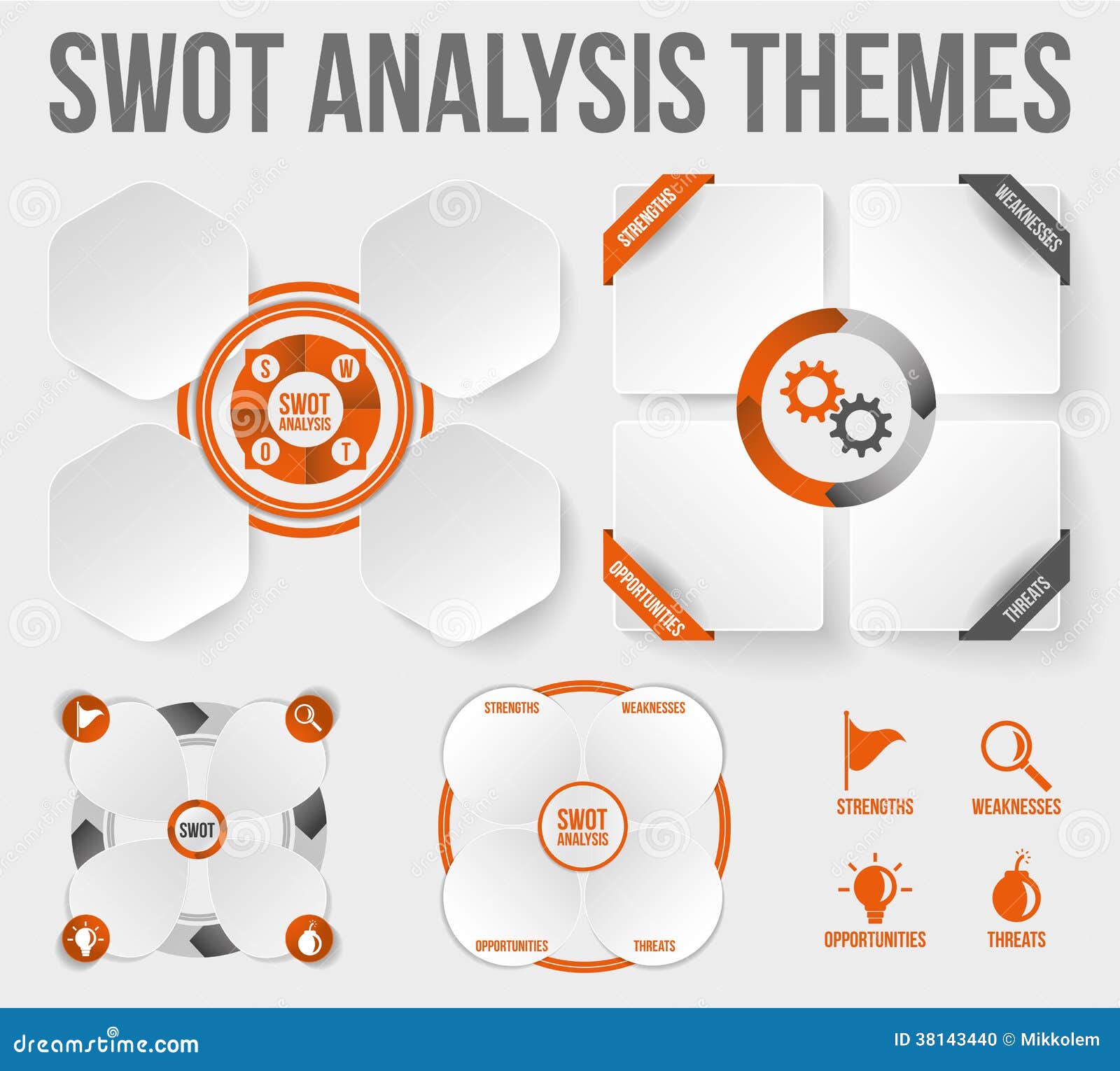 SWOT Analysis Themes stock vector. Illustration of threats - 38143440