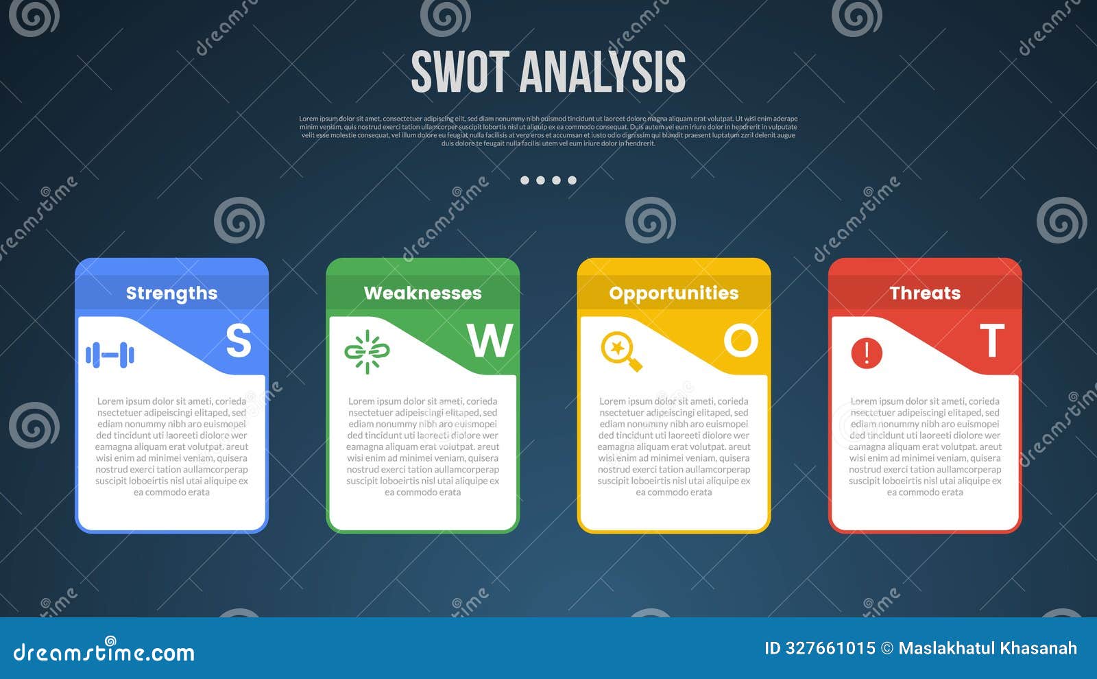 SWOT Dark Analysis Infographic Layout Te,plate With Quadrants For ...