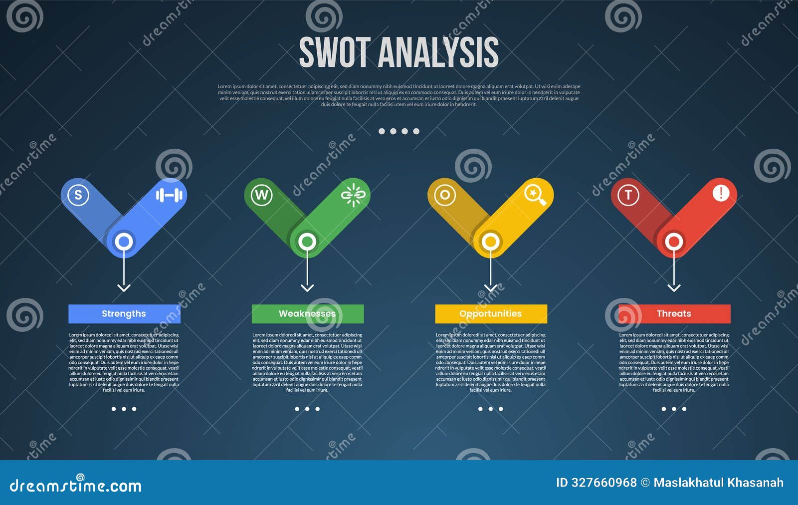 SWOT Business Analysis Infographic Template with Creative Round ...