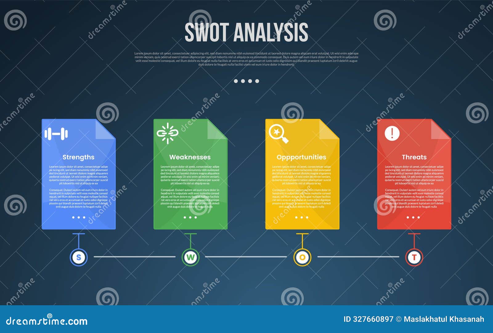 SWOT Dark Analysis Infographic Layout Te,plate With Quadrants For ...