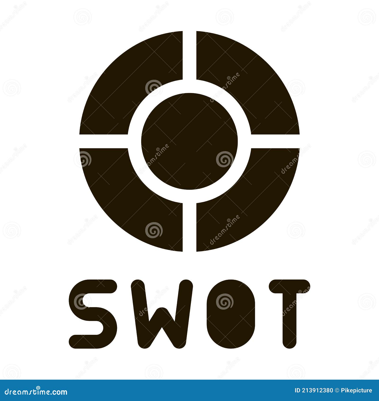 Swot Circle Form Icon Vector Glyph Illustration Stock Vector ...