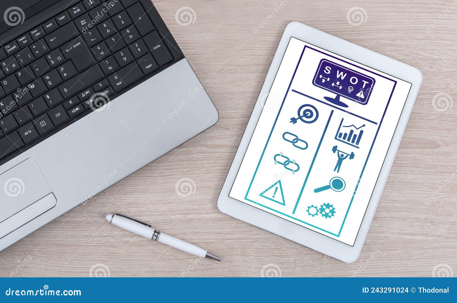 Swot Concept on a Digital Tablet Stock Photo - Image of theory ...