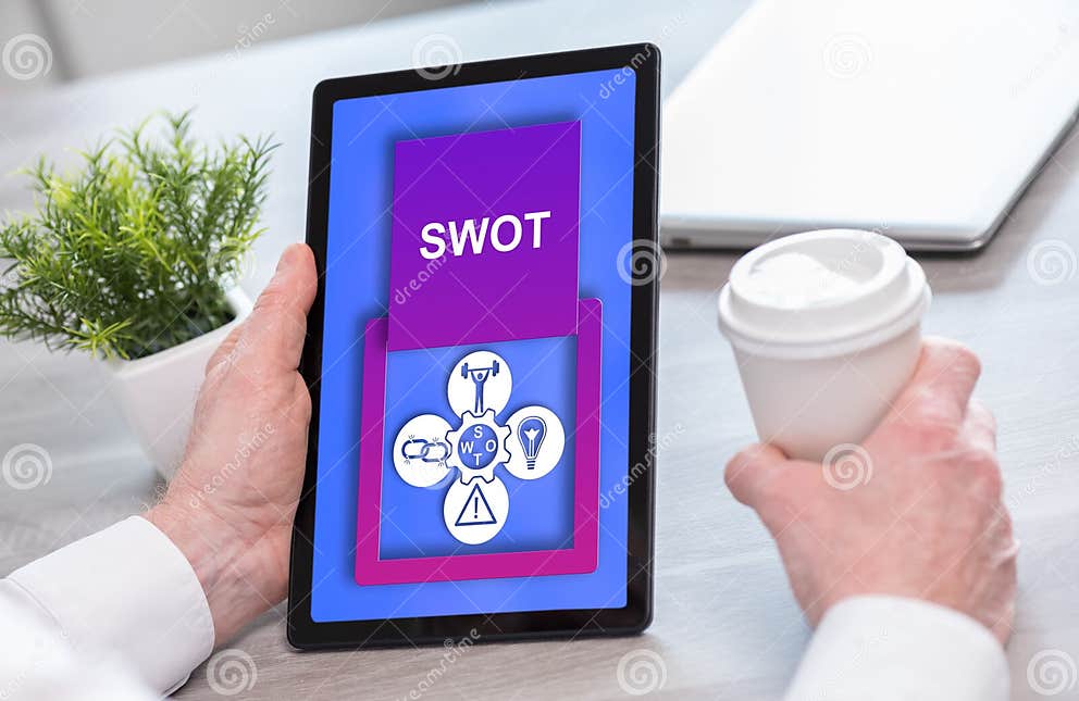 Swot concept on a tablet stock photo. Image of success - 292249878