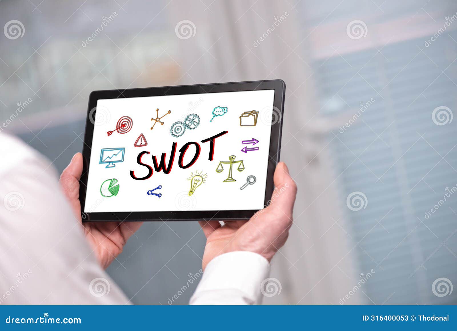 Swot concept on a tablet stock image. Image of swot - 316400053