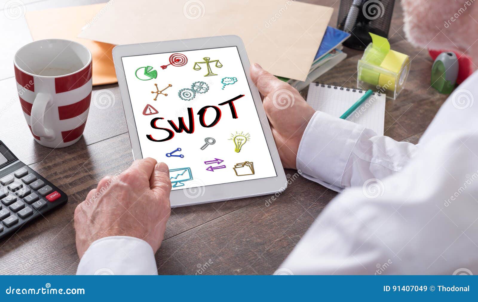 Swot concept on a tablet stock image. Image of weakness - 91407049