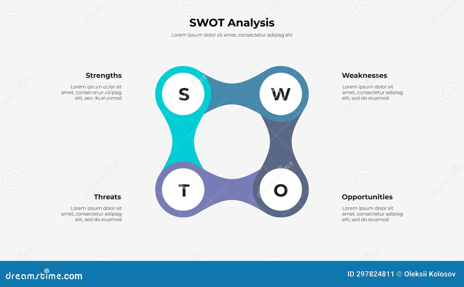 SWOT Diagram with 4 Options. Infographic Design Template Stock ...