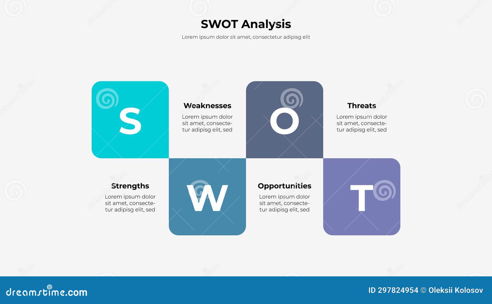 SWOT Diagram with 4 Options. Infographic Design Template Stock Vector ...