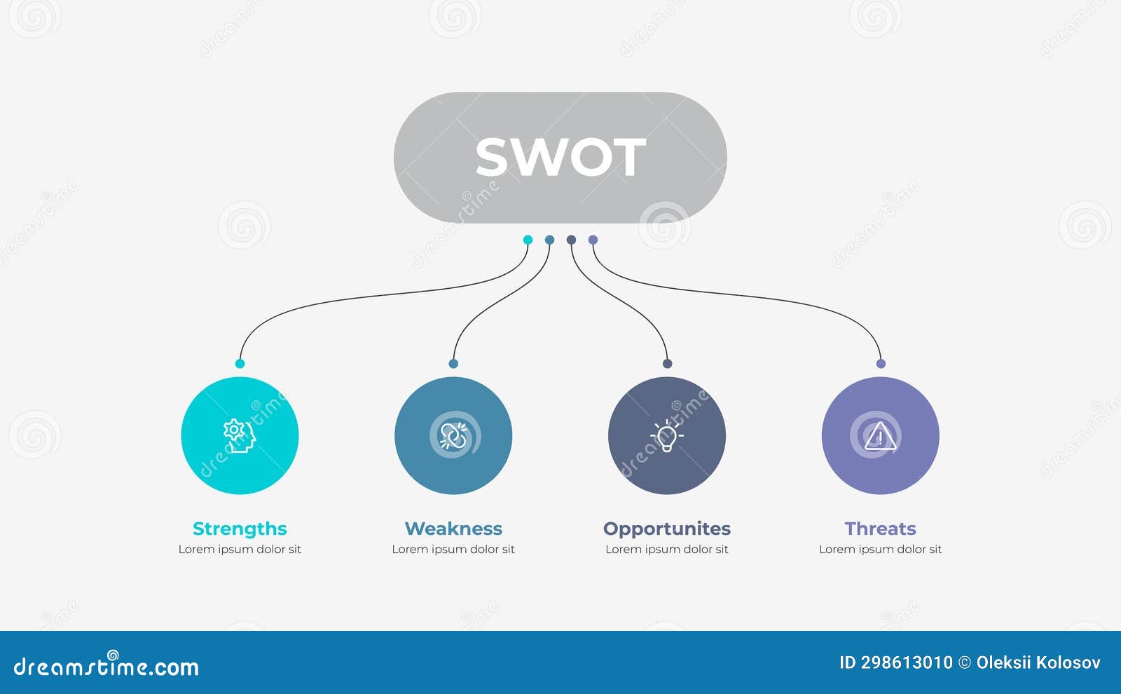SWOT Diagram with 4 Options. Infographic Design Template with Four ... SWOT Diagram with 4 Options. Infographic Design Template with Four ...
