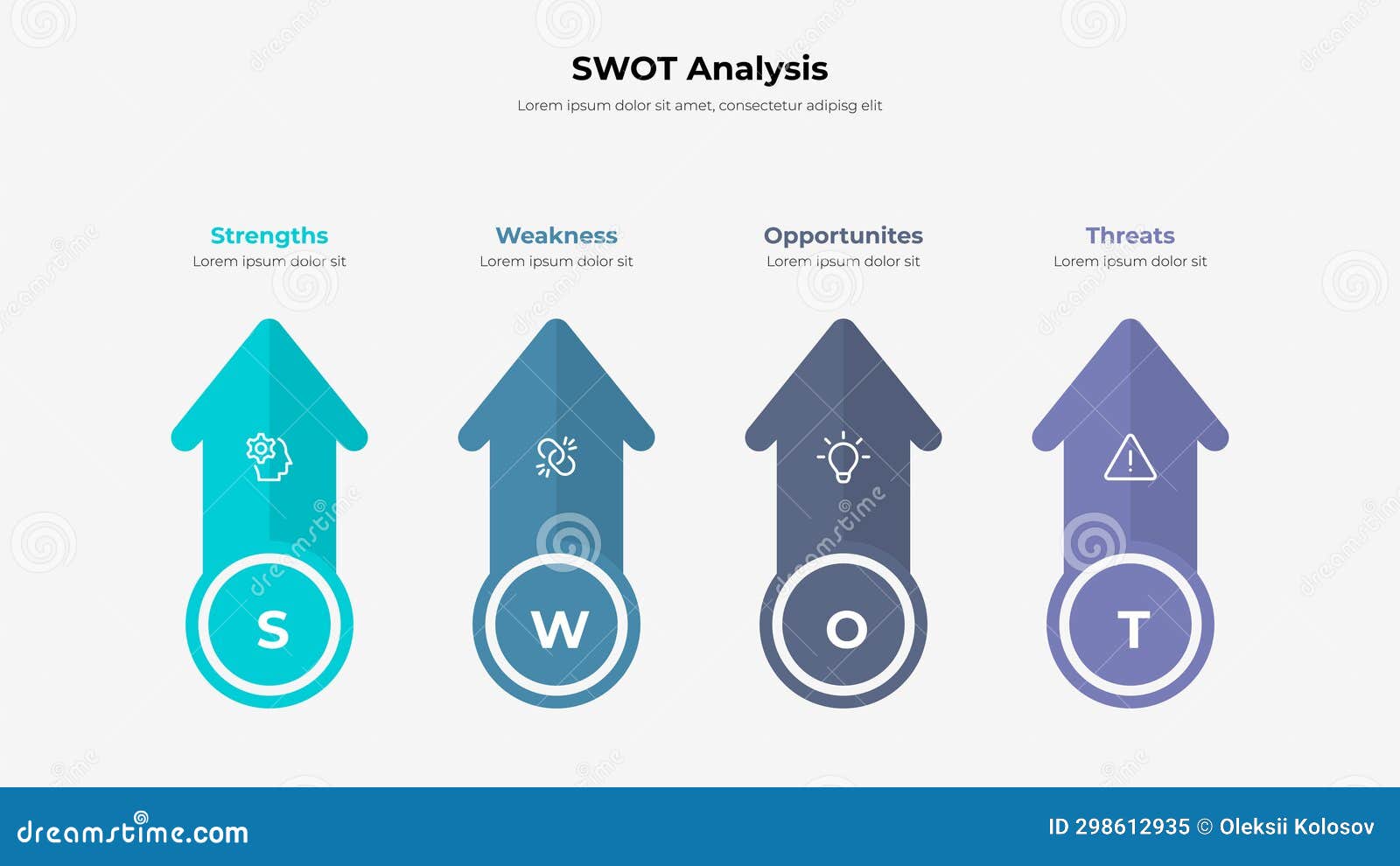 SWOT Diagram with 4 Options. Infographic Design Template with Four ... SWOT Diagram with 4 Options. Infographic Design Template with Four ...
