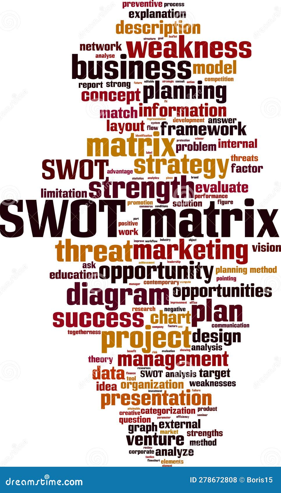 SWOT matrix word cloud stock vector. Illustration of problem - 278672808