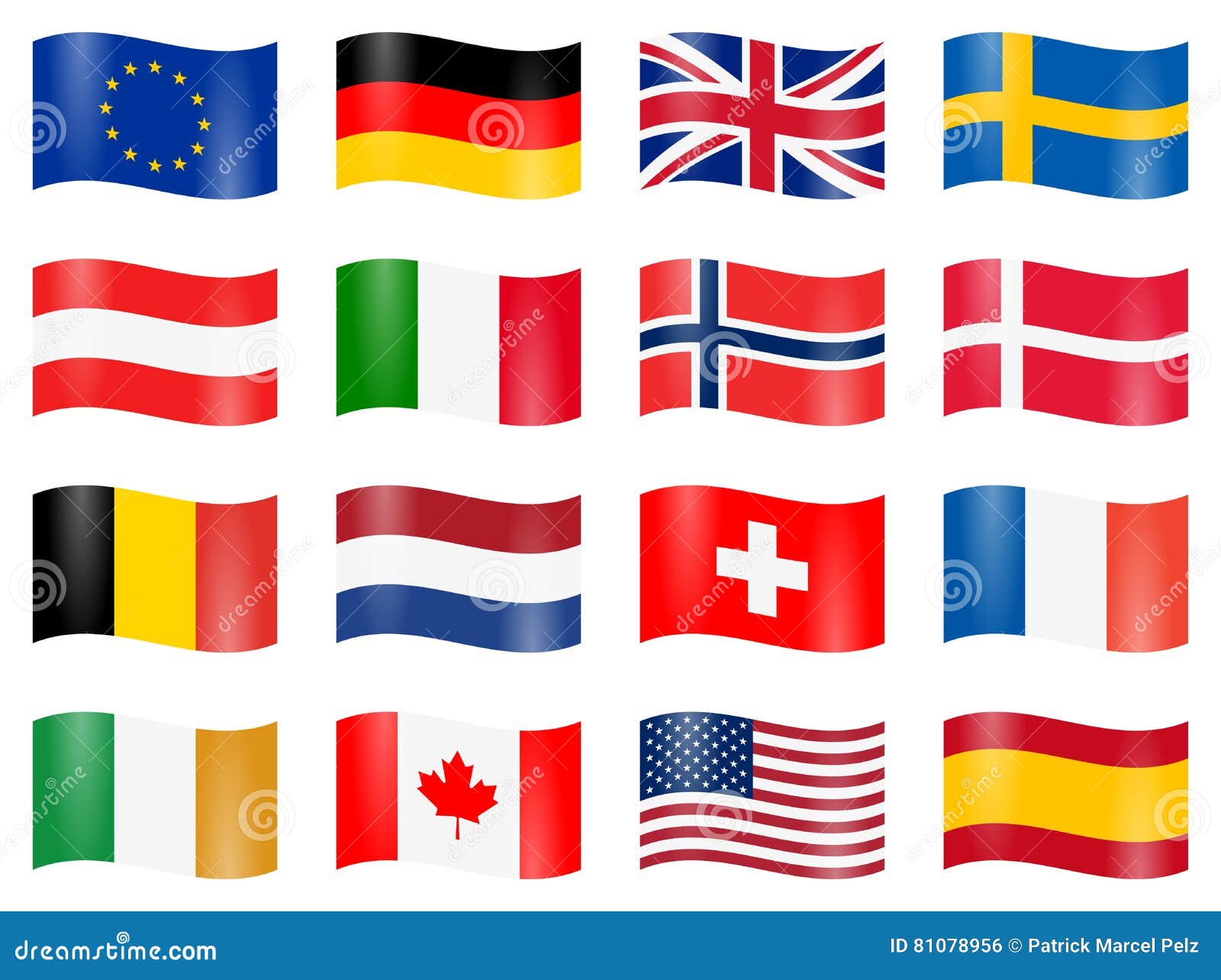 207 Country Flags Flowers Cartoon Vector | CartoonDealer.com #88425551