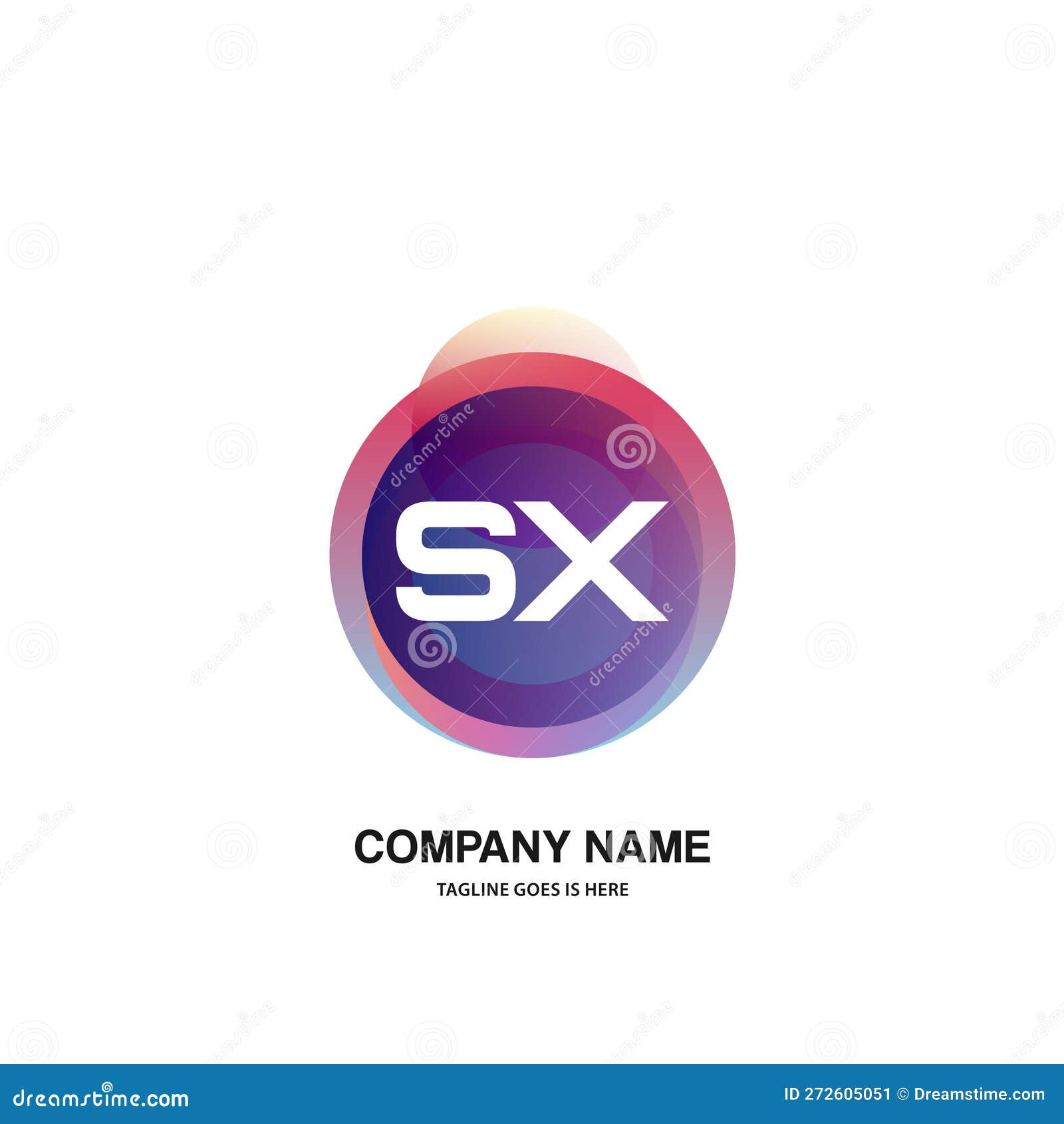 SX Initial Logo with Colorful Circle Template Vector Stock Vector ...