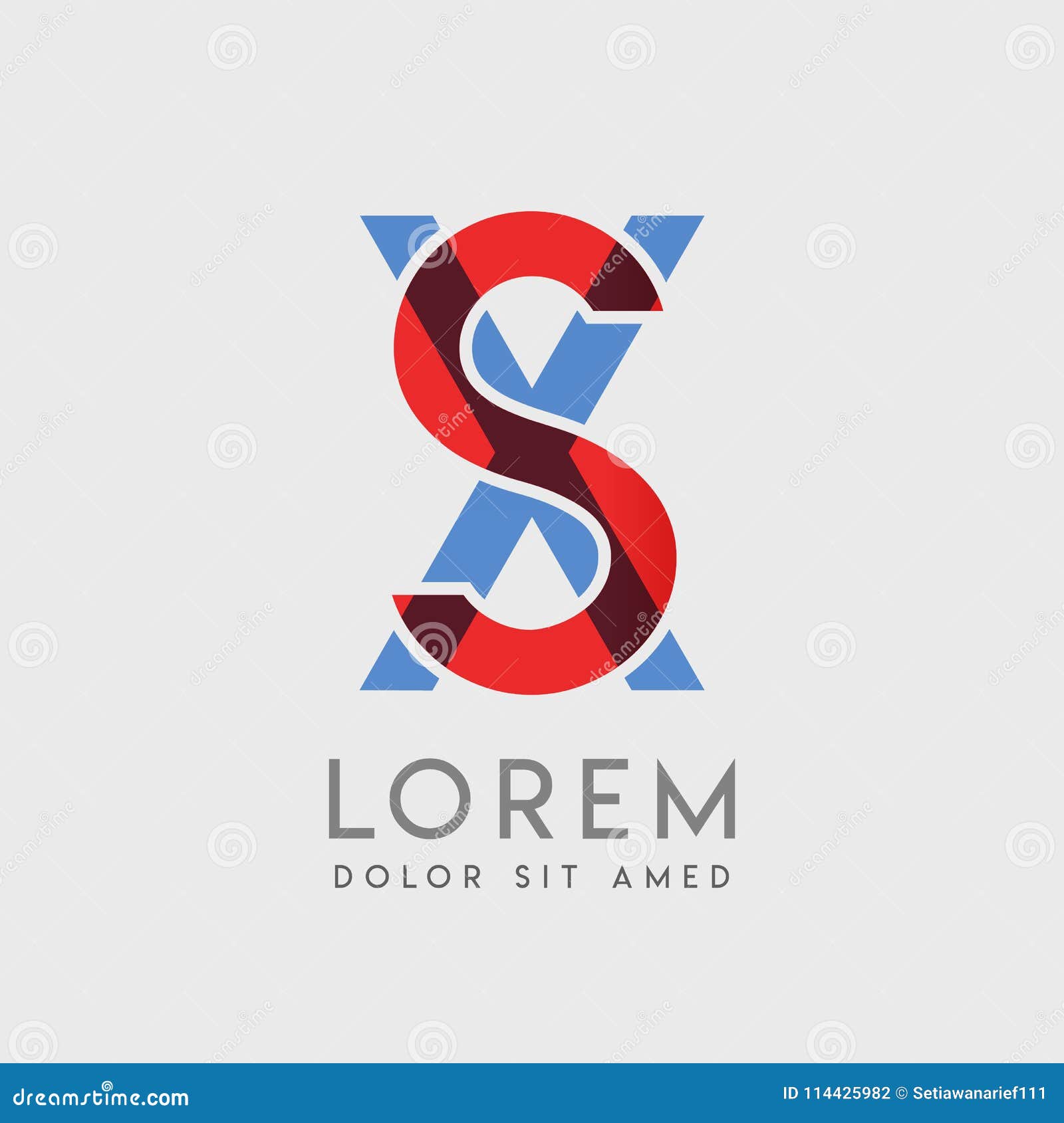 SX Logo Letters with & X22;blue and Red& X22; Gradation Stock Vector ...