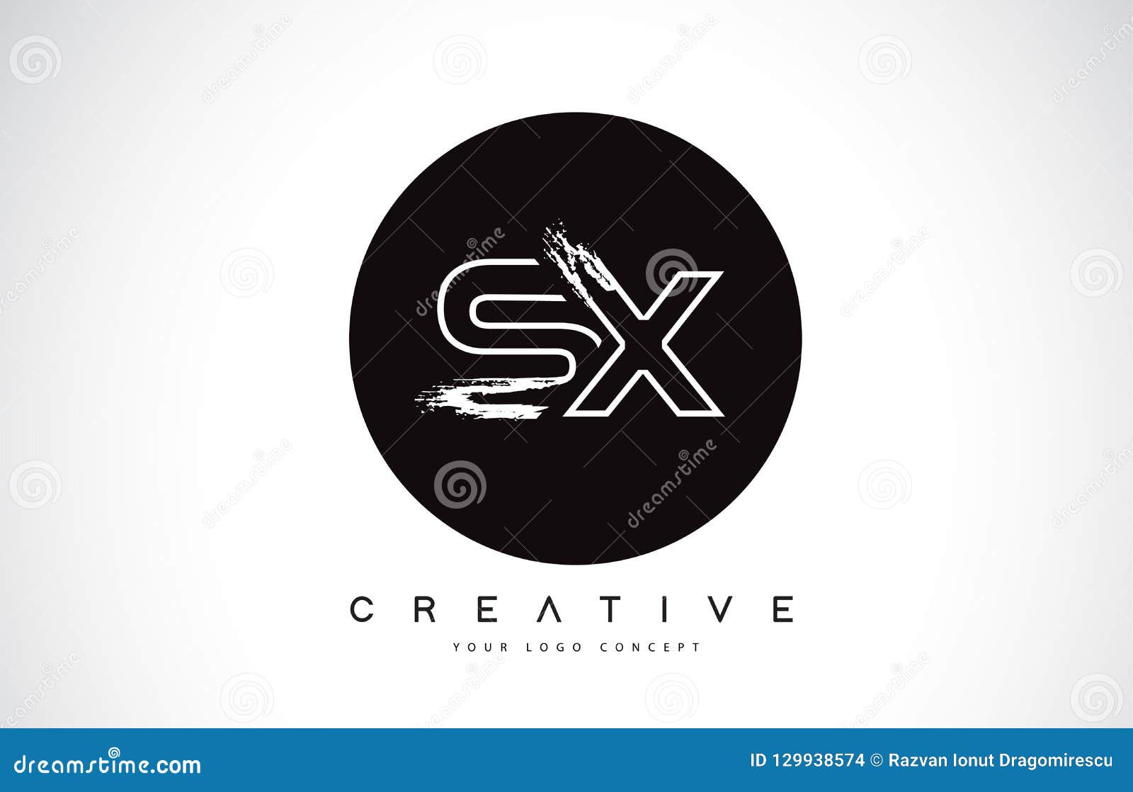 SX Modern Leter Logo Design with Black and White Monogram. Creative ...