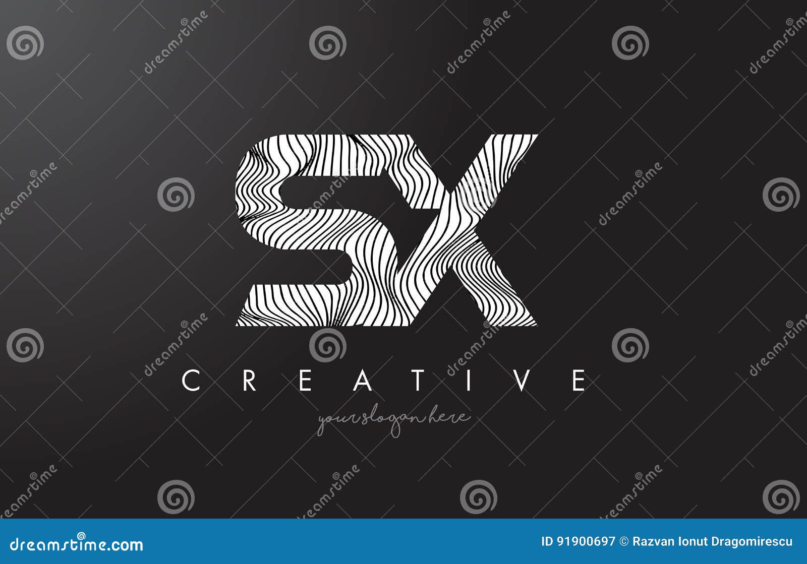 SX S X Letter Logo with Zebra Lines Texture Design Vector. Stock Vector ...