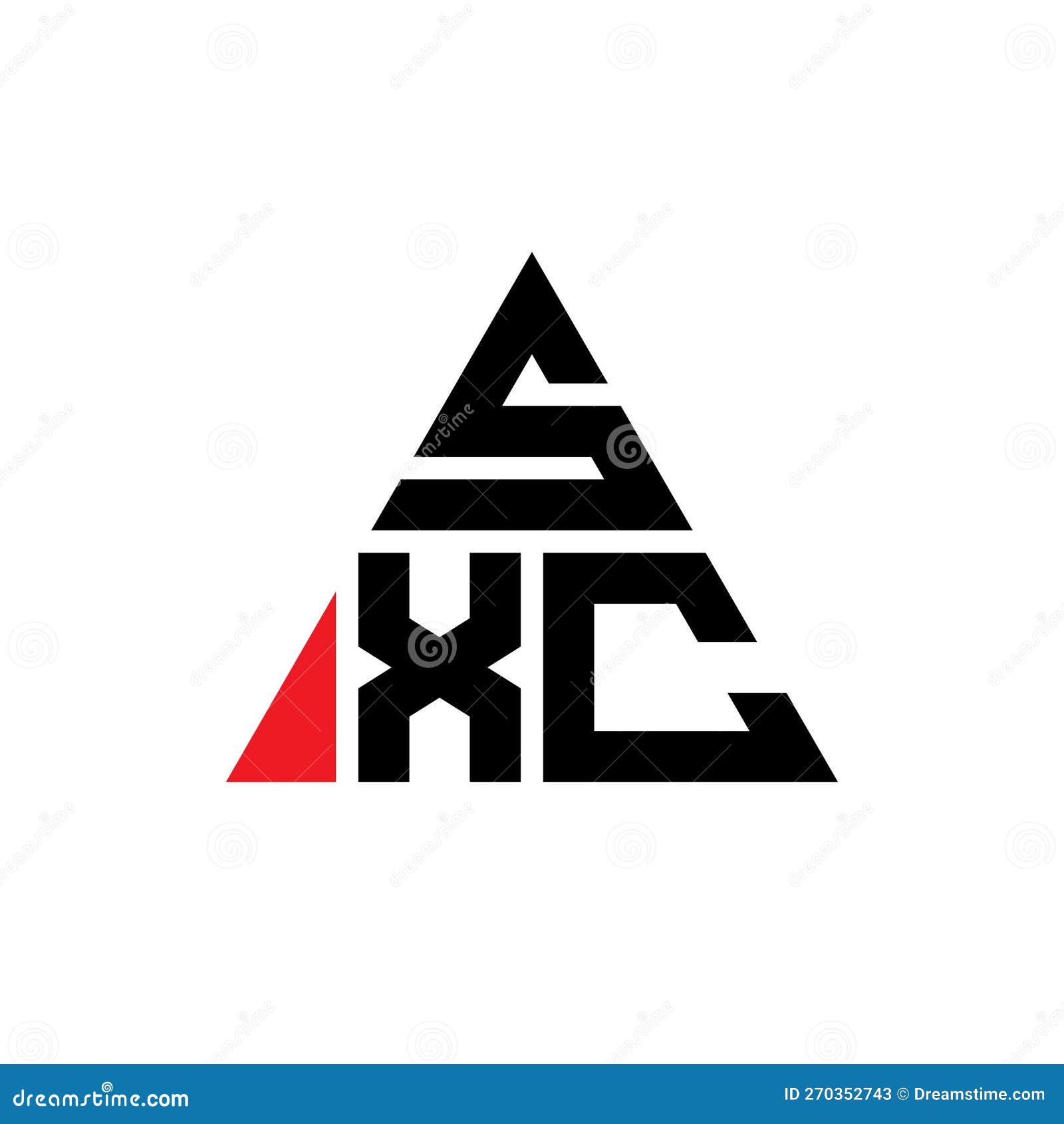 SXC Triangle Letter Logo Design with Triangle Shape. SXC Triangle Logo ...